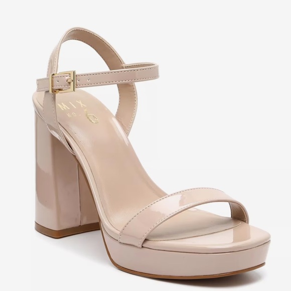Mix No. 6 | Shoes | Mix No 6 Wide Sundra Sandals Nude Block Heel Patent ...